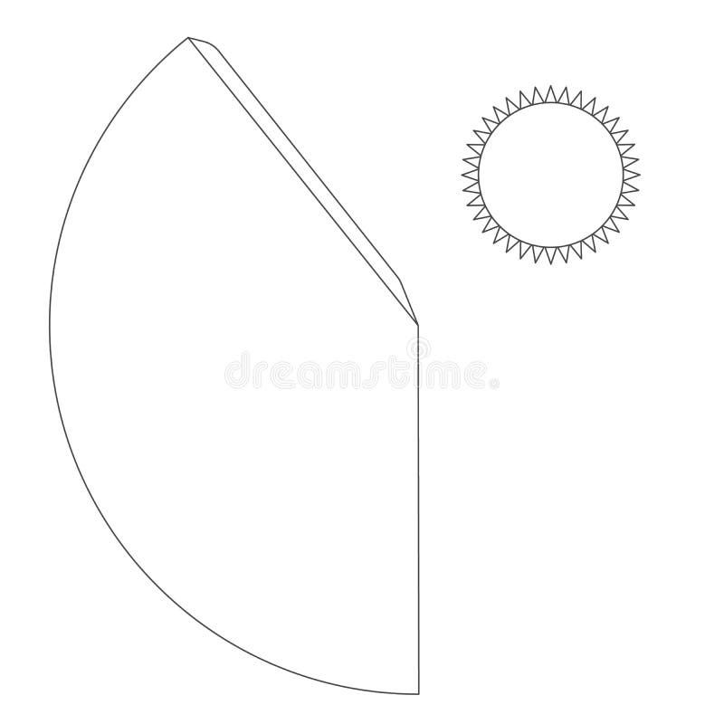 Paper Cone Template, Trim Scheme on White Stock Vector - Illustration ...