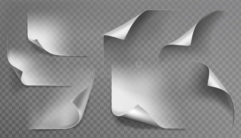 Paper Corner Fold Set on Transparent Background Stock Vector ...