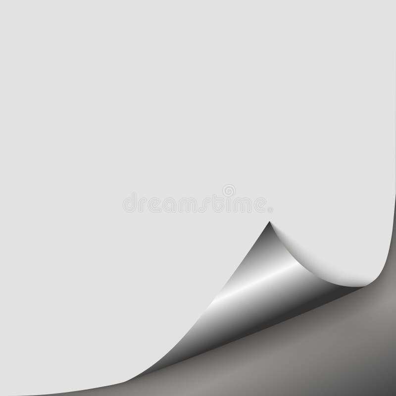 Paper Corner Peel. Page Curled Fold with Shadow. Blank Sheet of Folded ...