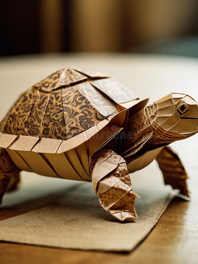 Paper Craft Art, Turtle Shape Stock Illustration - Illustration of ...
