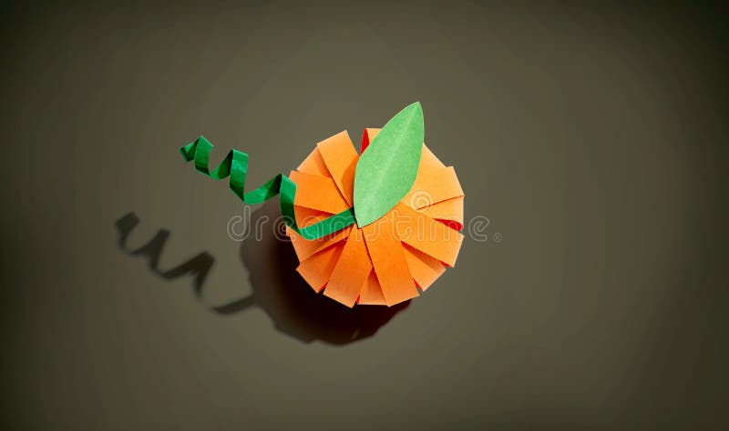 Paper Craft Autumn Pumpkin Overhead View Stock Photo - Image of decor ...