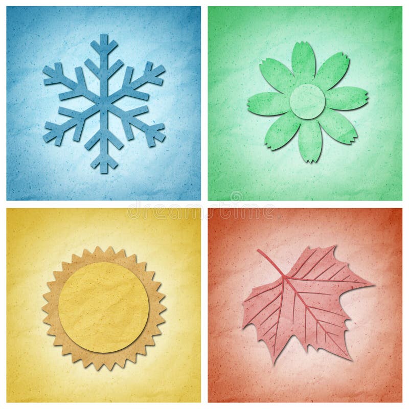 Four seasons doodle icons stock vector. Illustration of seasons - 28819679