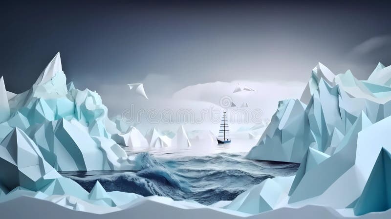 Iceberg Origami Stock Illustrations – 339 Iceberg Origami Stock ...