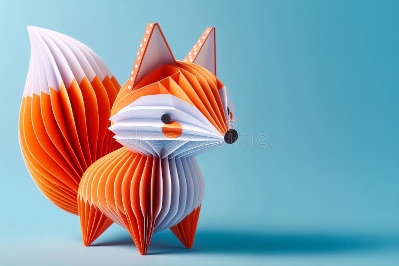 Paper Craft Model of Geometric Paper Fox, Playful and Creative, Making ...