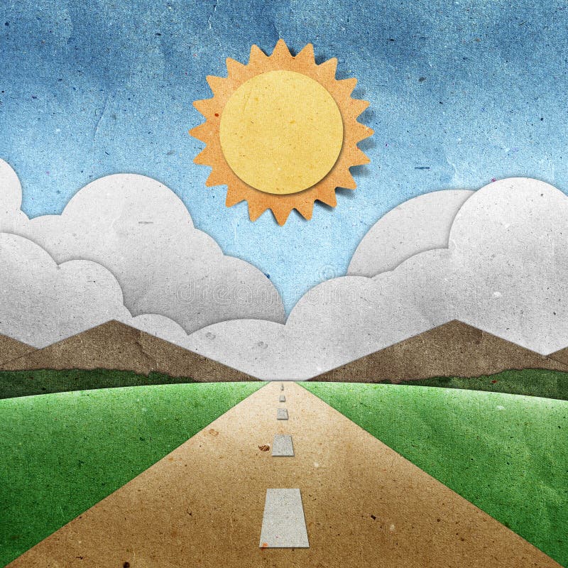 Paper Craft ,Road View Recycled Paper Craft Stock Illustration ...