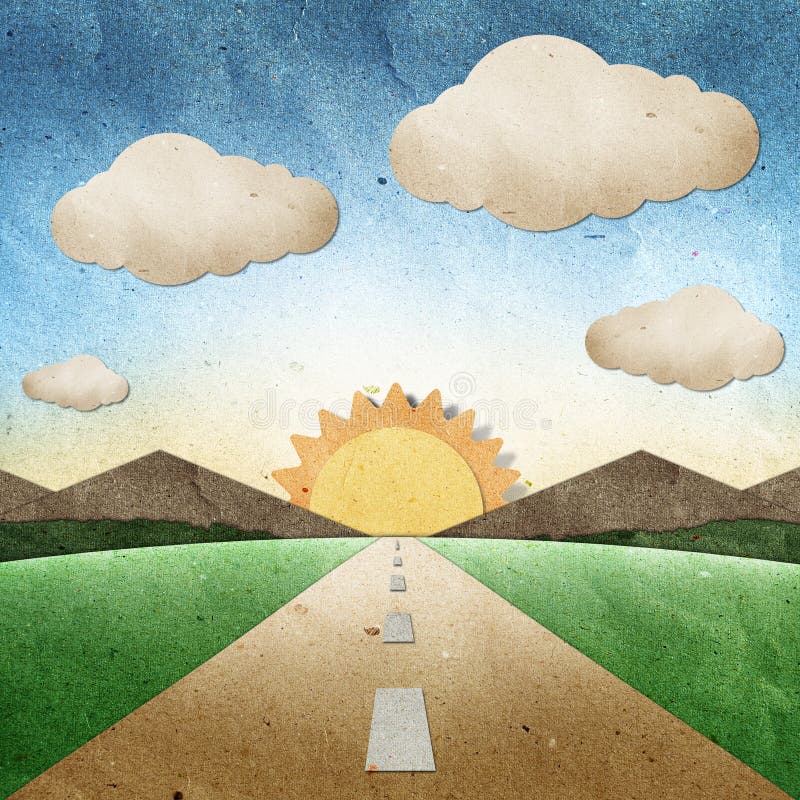 Paper Craft ,Road View Recycled Paper Craft Stock Illustration ...