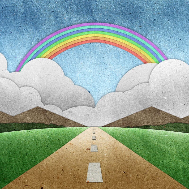Paper Craft ,Road View Recycled Paper Craft Stock Illustration ...