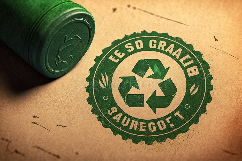 Paper Craft Stamp Rubber Recycle Stock Illustration - Illustration of ...