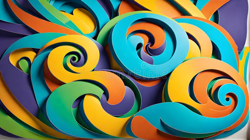 Paper Craft Wave Abstract Colorful Background Wallpaper Stock ...