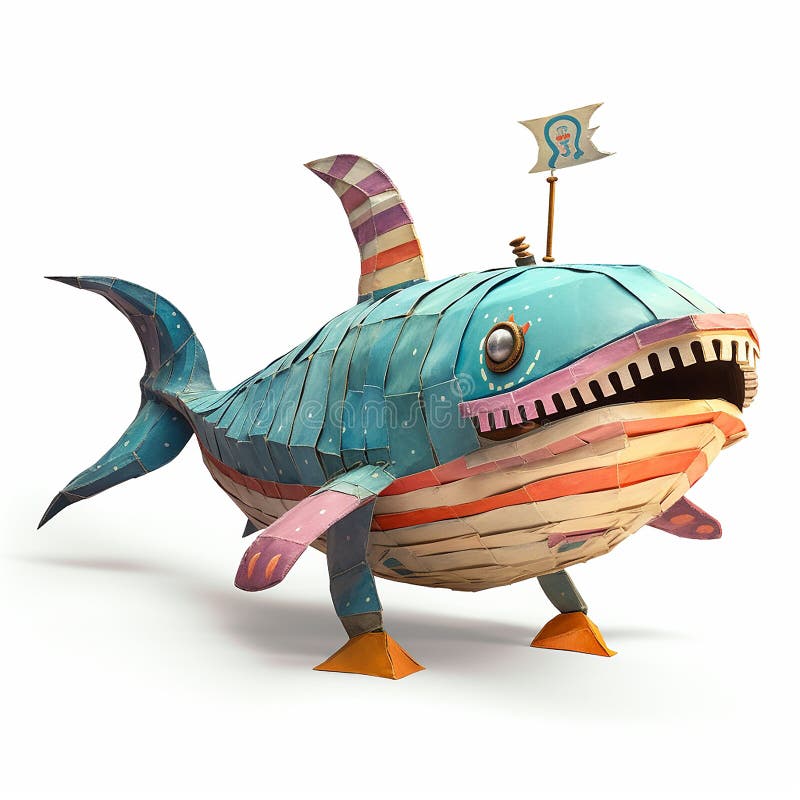 Paper Crafted Fish Design in Various Colors. Stock Photo - Image of ...