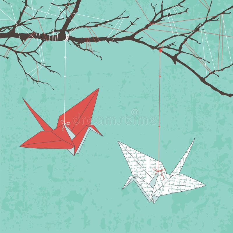 Paper Cranes stock illustration. Illustration of paper - 35715389
