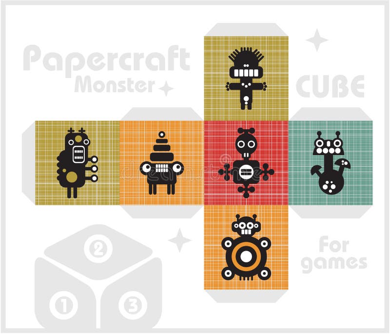 Paper Cube for Children Games and Decoration. Stock Vector ...