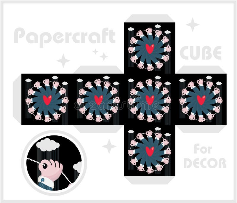 Paper Cube for Children Games and Decoration. Stock Vector ...