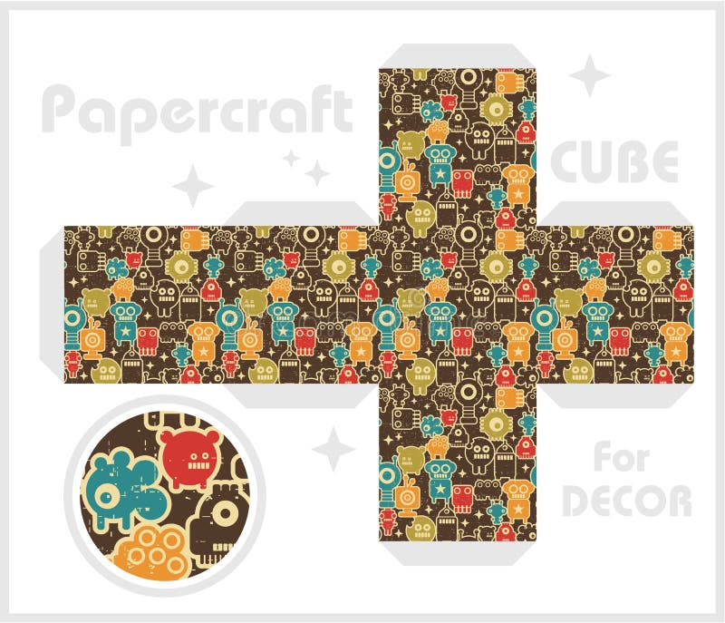 Paper Cube for Children Games and Decoration. Stock Vector ...