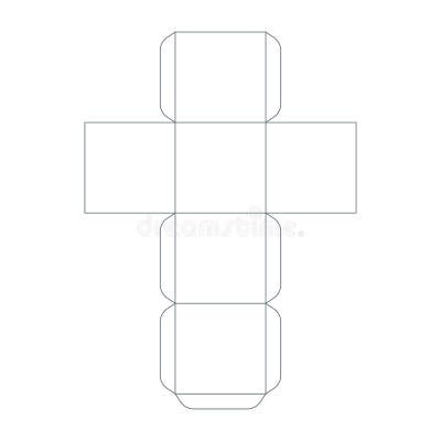 Paper Cube Template, Trim Scheme on White Stock Vector - Illustration ...