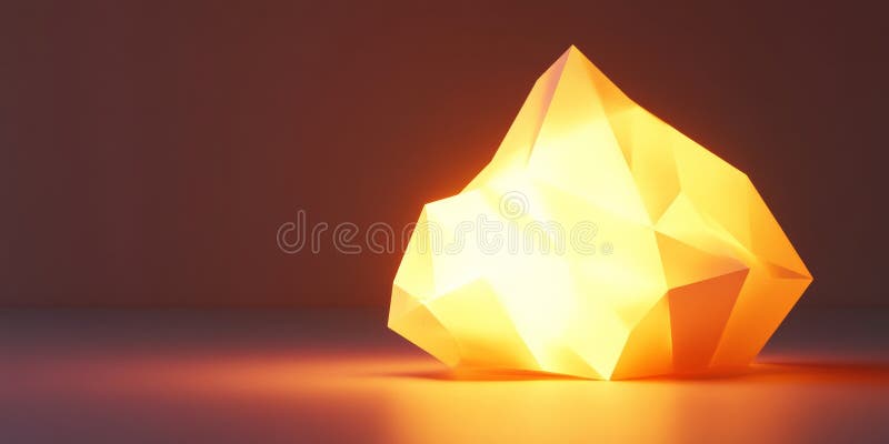 A Paper Cube with a Yellow Light Shining on it Stock Illustration ...