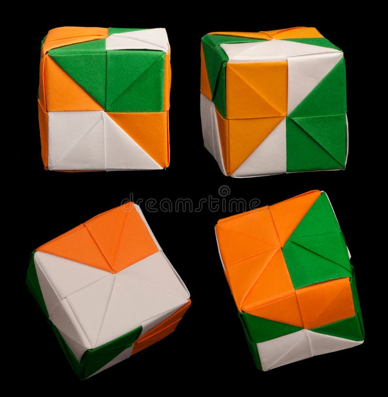 Paper Cubes Folded Origami Style. Stock Photo - Image of colorful ...