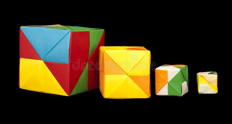 Paper Cubes Folded Origami Style. Stock Photo - Image of colorful ...