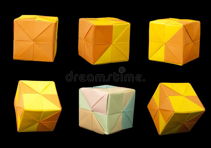 Paper Cubes Folded Origami Style. Stock Photo - Image of colorful ...