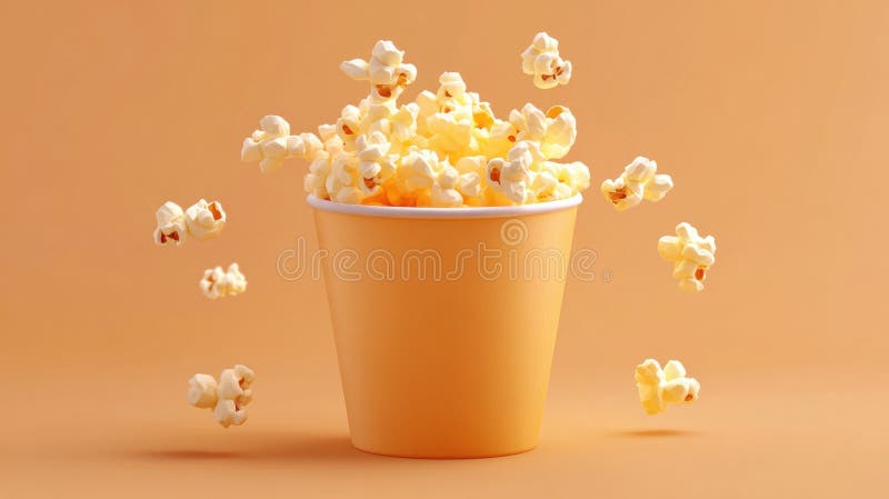Paper Cup of Buttery Popcorn for Cinema Snack Theme Stock Illustration ...