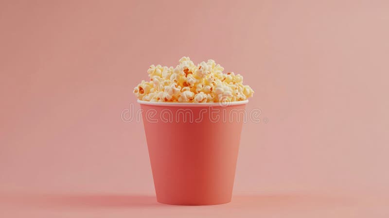 Paper Cup of Buttery Popcorn for Cinema Snack Theme Stock Illustration ...