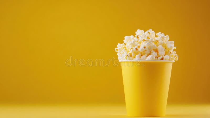 Paper Cup of Buttery Popcorn for Cinema Snack Theme Stock Illustration ...