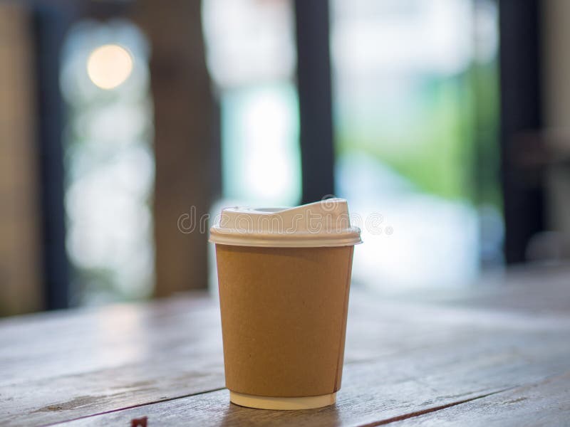 Paper Cup of Coffee in the Cafe. Stock Photo - Image of latte, design ...