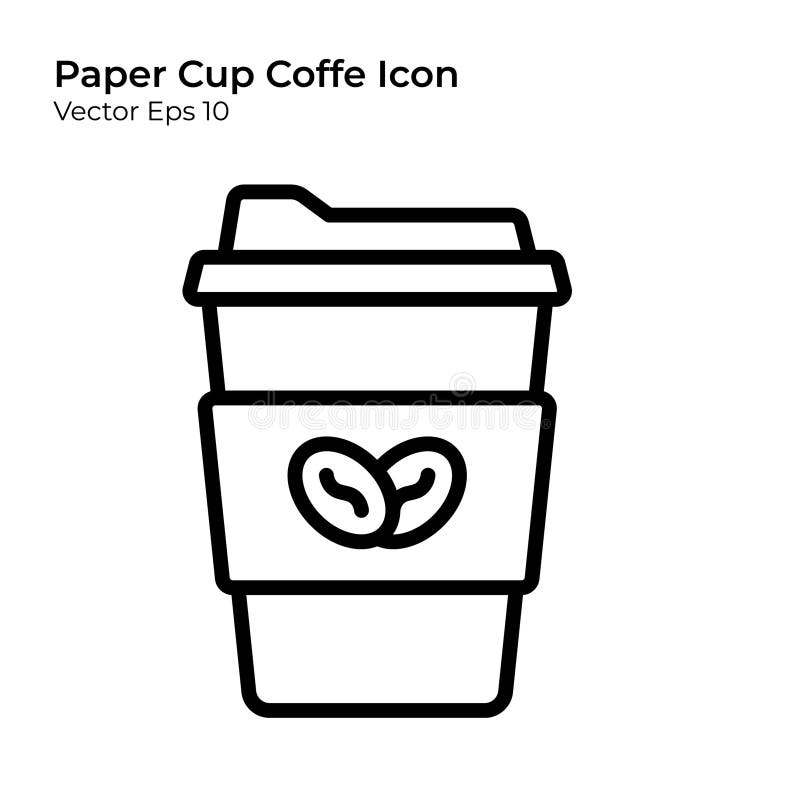 Paper Cup Coffee Icon in Line Style. Paper Cup Coffee Line Illustration ...