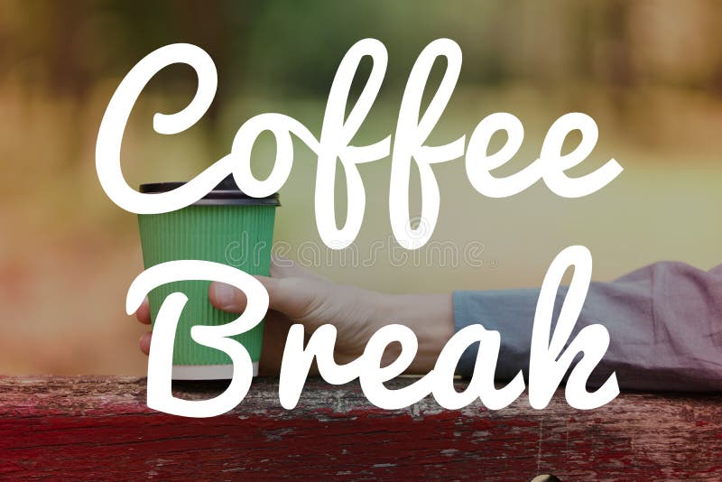 Paper Cup of Coffee Outdoors, Coffee Break Banner Stock Image - Image ...