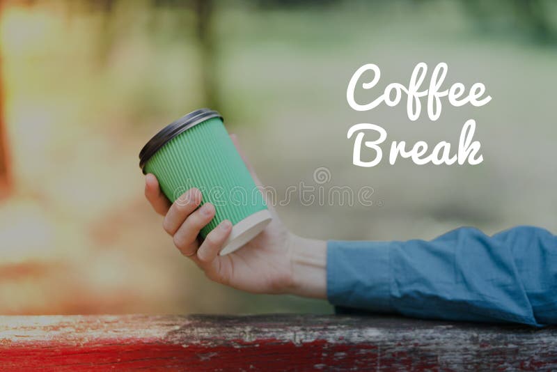 Paper Cup of Coffee Outdoors, Coffee Break Banner Stock Image - Image ...