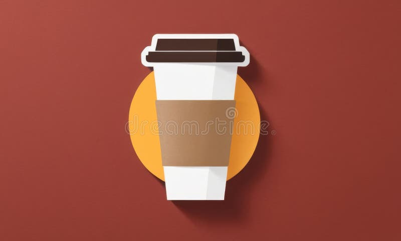 A Paper Cup of Coffee Sitting on a Plate, Ready To Be Enjoyed Stock ...