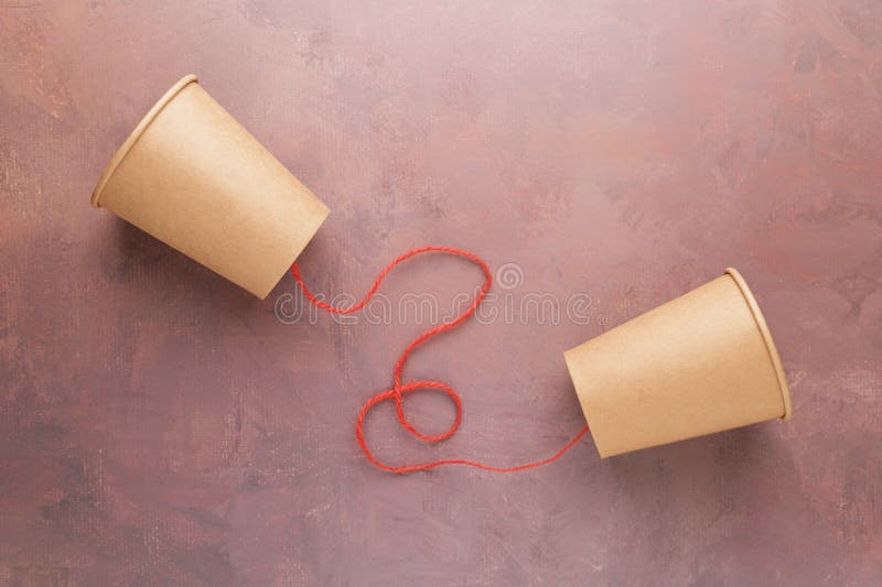 Paper Cup Phone stock photo. Image of listening, connect - 378383990