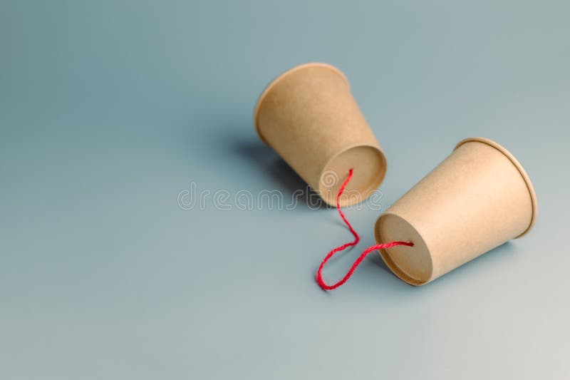 Paper Cup Phone stock image. Image of call, telephone, experiment - 163363