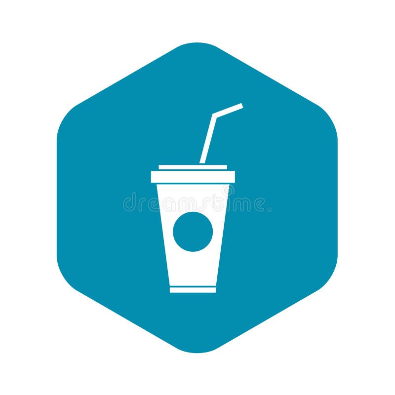 Paper Cup with Straw Icon, Black Monochrome Style Stock Vector ...