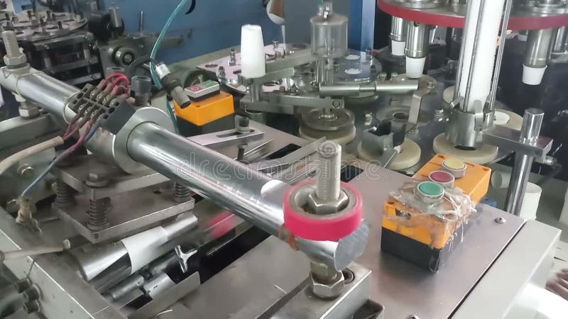 Manufacturing of Paper Cups in Manufacturing Unit Stock Footage - Video ...