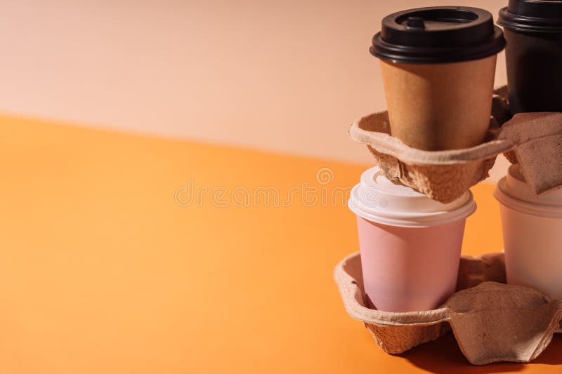 Paper Cups in a Tray Stand on Top of Each Other Stock Image - Image of ...
