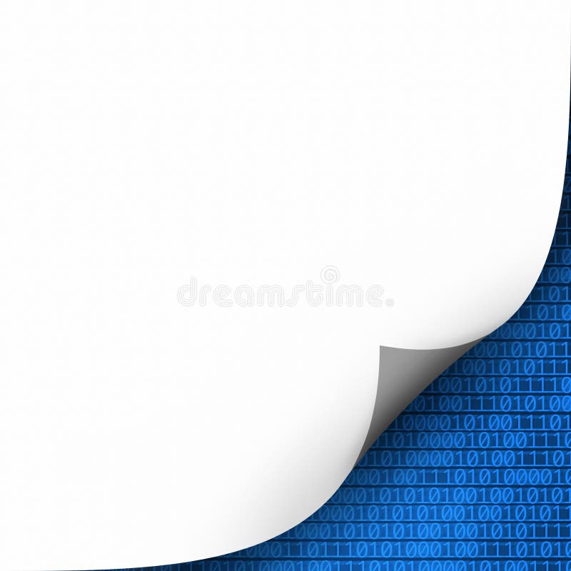 Paper curl and binary code stock photo. Image of border - 23795260