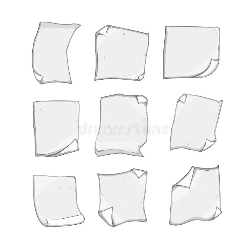 Paper Curl Set Cartoon Vector Illustration Stock Vector - Illustration ...