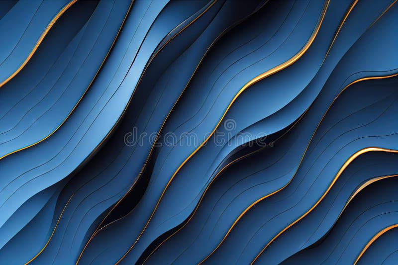 Paper Curls with Gradient Blue Shades Abstract Background 3D Render ...