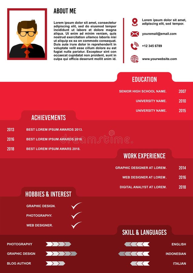 A4 Curriculum Vitae / Resume Design Template Vector. Stock Illustration ...