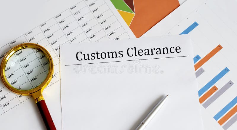Word CUSTOMS CLEARANCE on Notebook with Pencil on the Grey Background ...