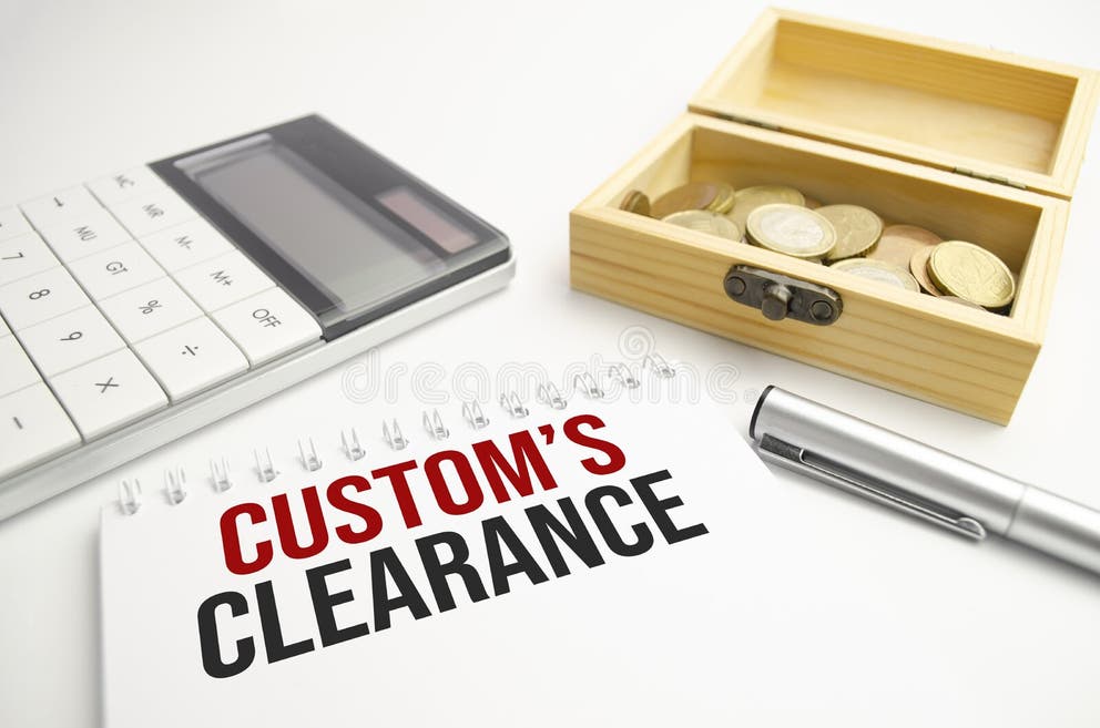 Paper with Customs Clearance on a Table Stock Photo - Image of paper ...