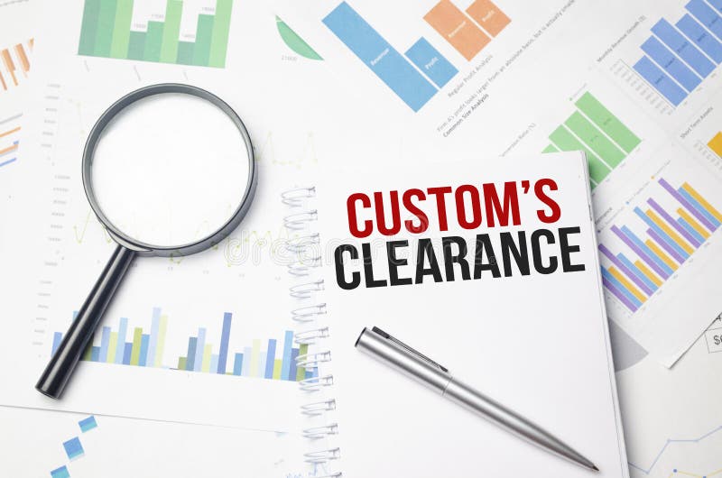 Paper with Customs Clearance on a Table Stock Photo - Image of ...
