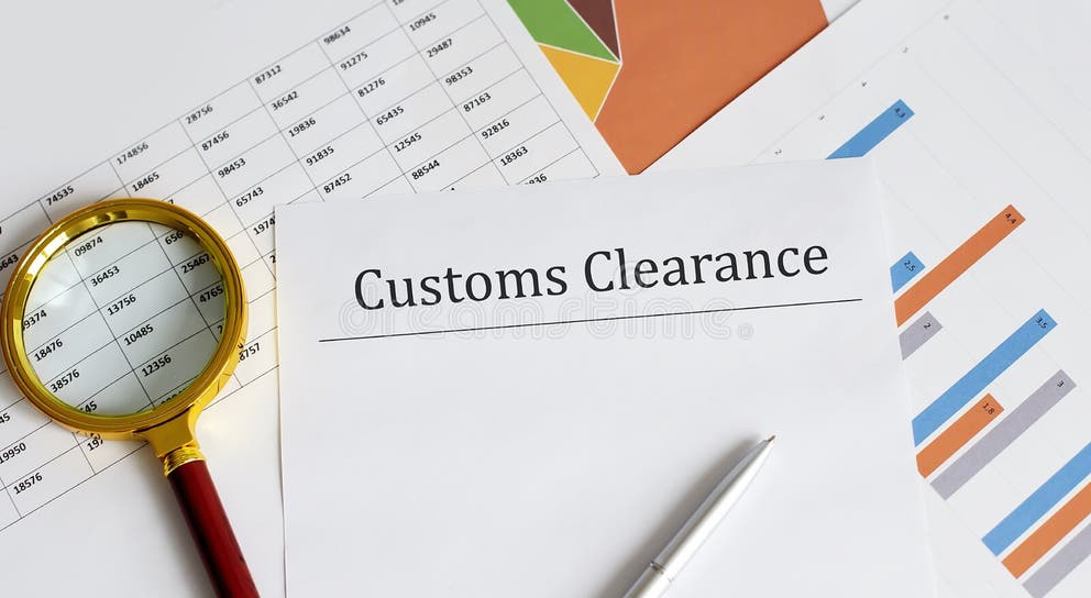 Paper with Customs Clearance on a Table with Chart Stock Photo - Image ...