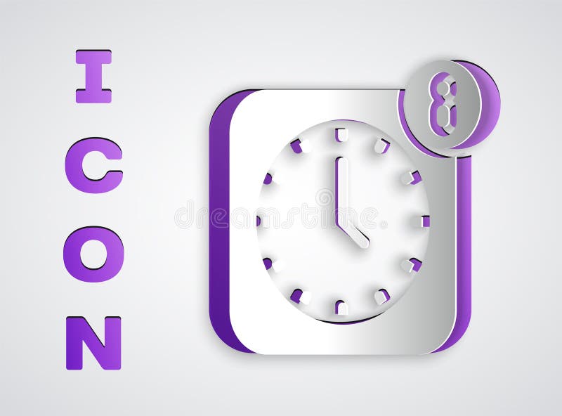 Paper Cut Alarm Clock App Smartphone Interface Icon Isolated on Grey ...