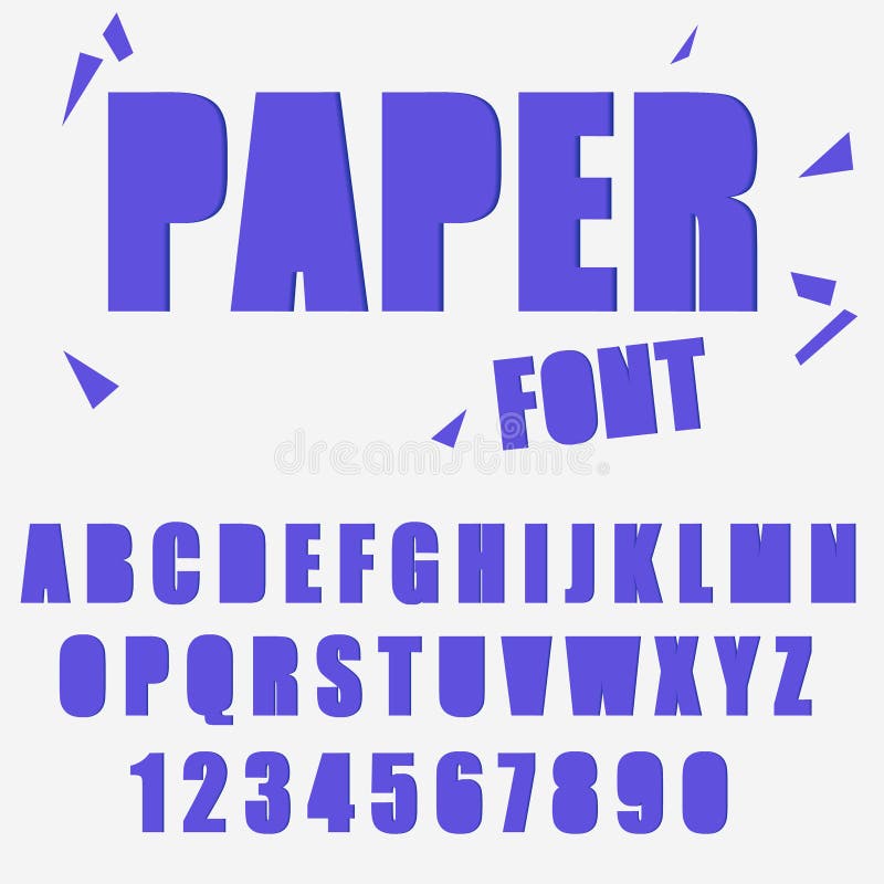 Paper Cut Alphabet, Letters and Numbers Font Typography. Stock Vector ...
