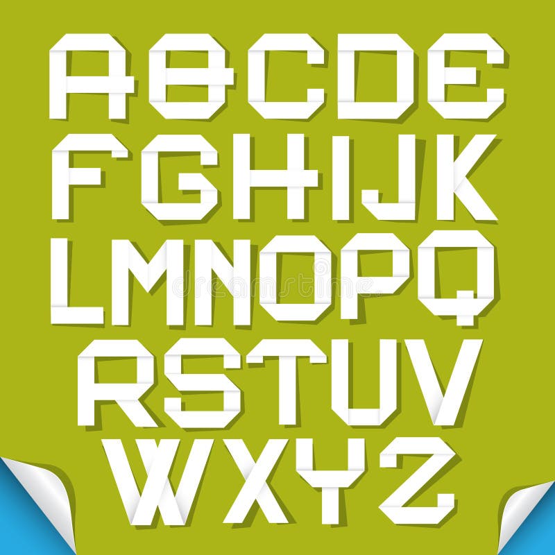 ABC Font from Coloured Paper Ribbon - Set Letters Stock Vector ...