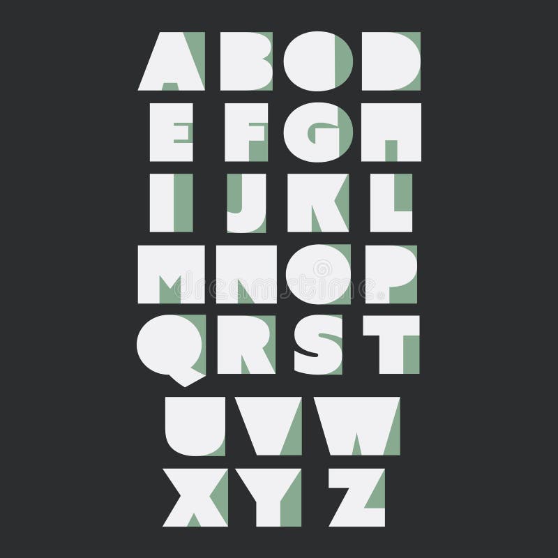 Paper Cut Alphabet Set Minimal Letters Design Stock Vector ...