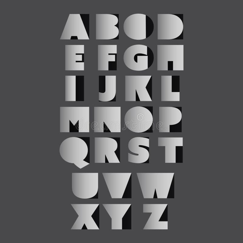 Paper Cut Alphabet Set Minimal Letters Design Stock Vector ...