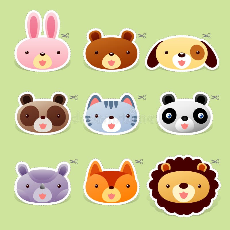 Paper cut animal face stock vector. Illustration of animal - 25541122